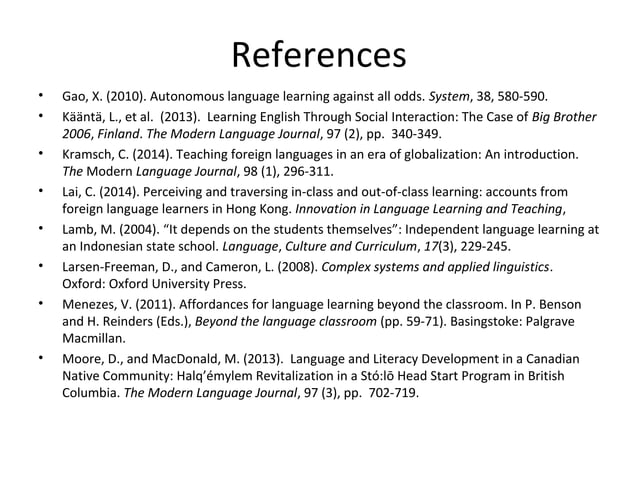 Researching language learning beyond the classroom | PPT