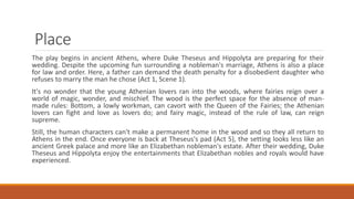 Setting Analysis in "A Midsummer Night's Dream" by William Shakespeare ...