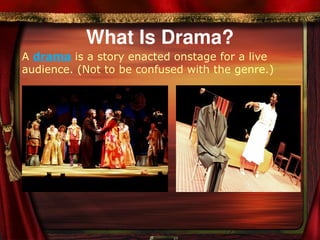 Elements of Drama, Types of theatre and significance of drama in ones ...