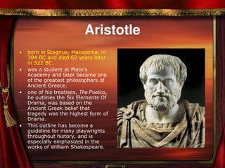 Elements of Drama, Types of theatre and significance of drama in ones ...
