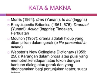 Drama pengertian dasar | PPTX