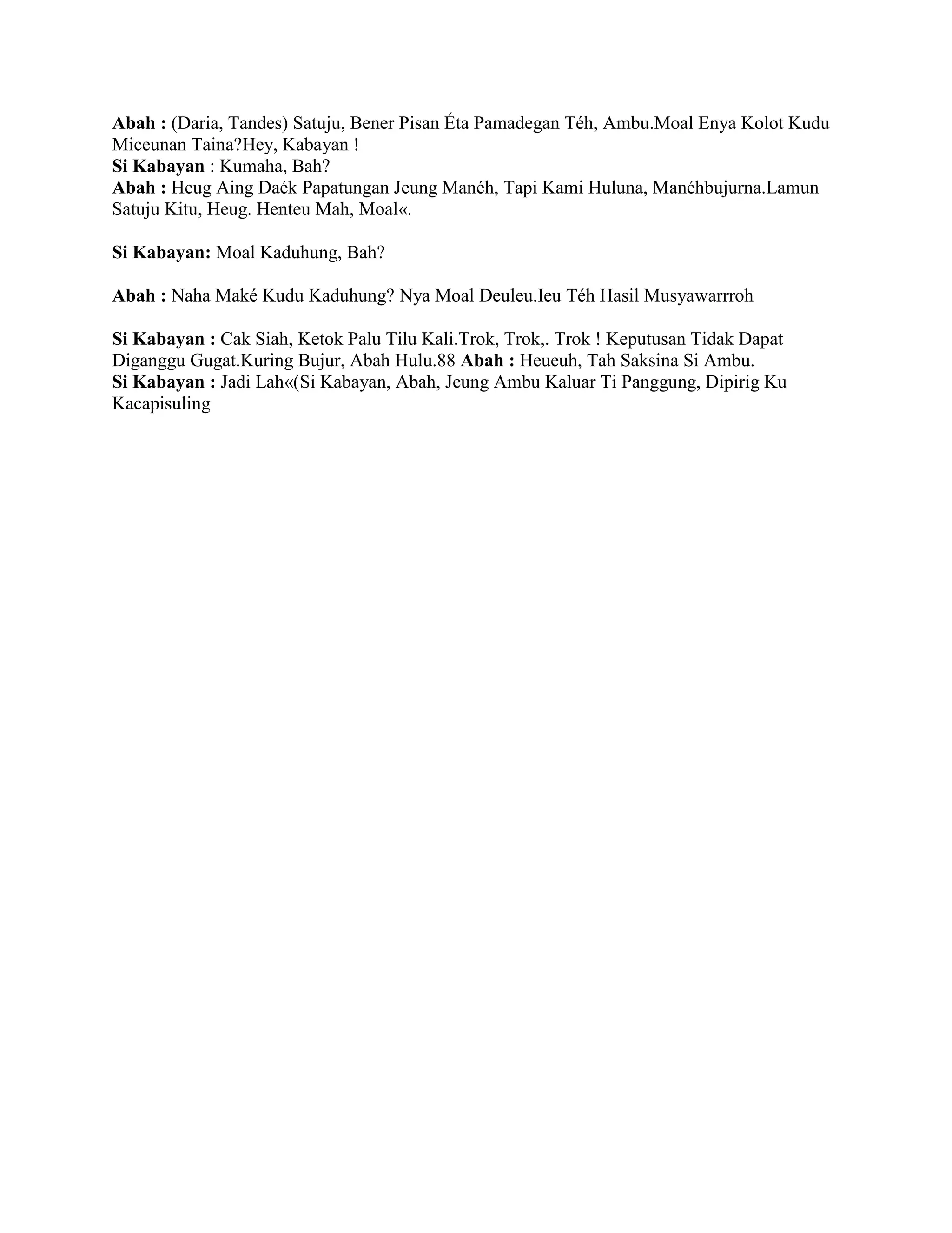 Drama 6 orang kabayan | DOCX