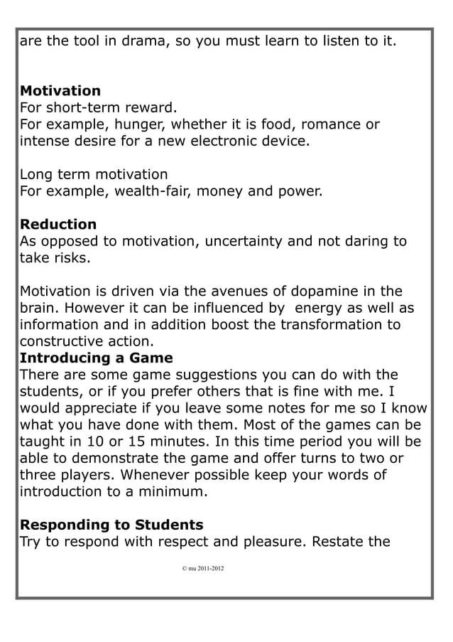 Drama a booklet for you | PDF