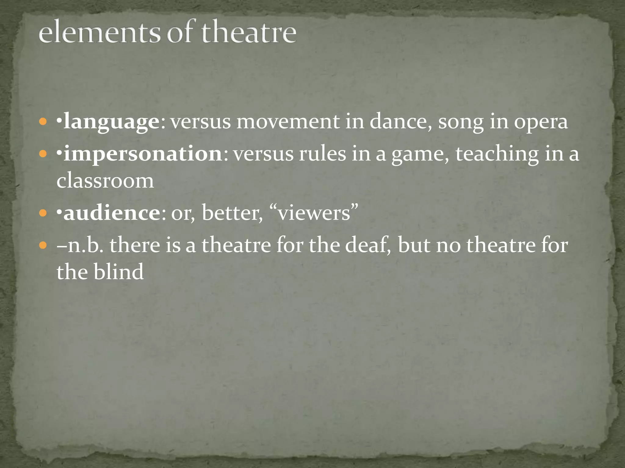 Drama and theater | PPTX