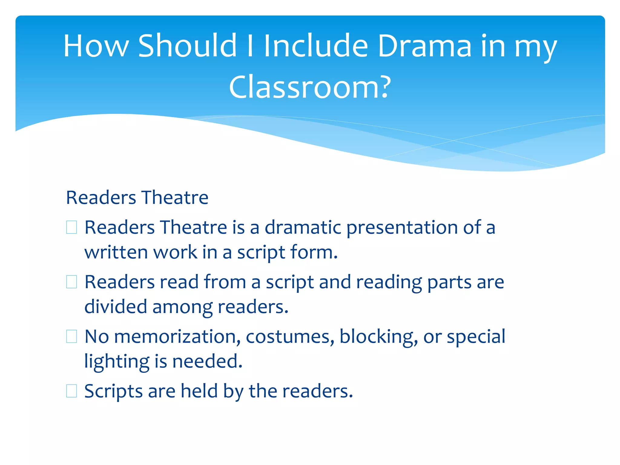 Drama as a teaching tool | PPTX