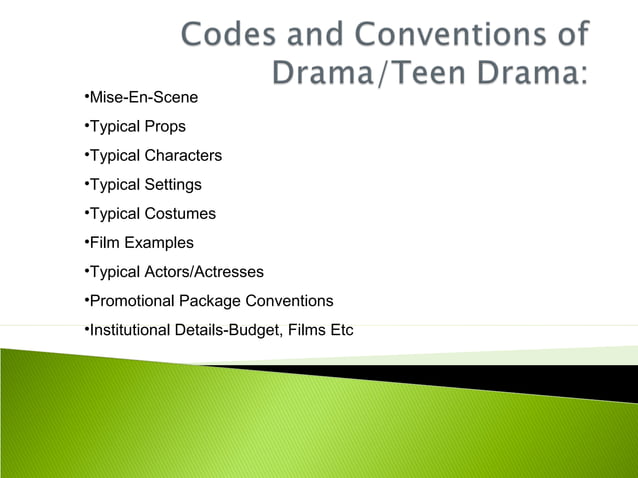 Drama codes and conventions | PPT