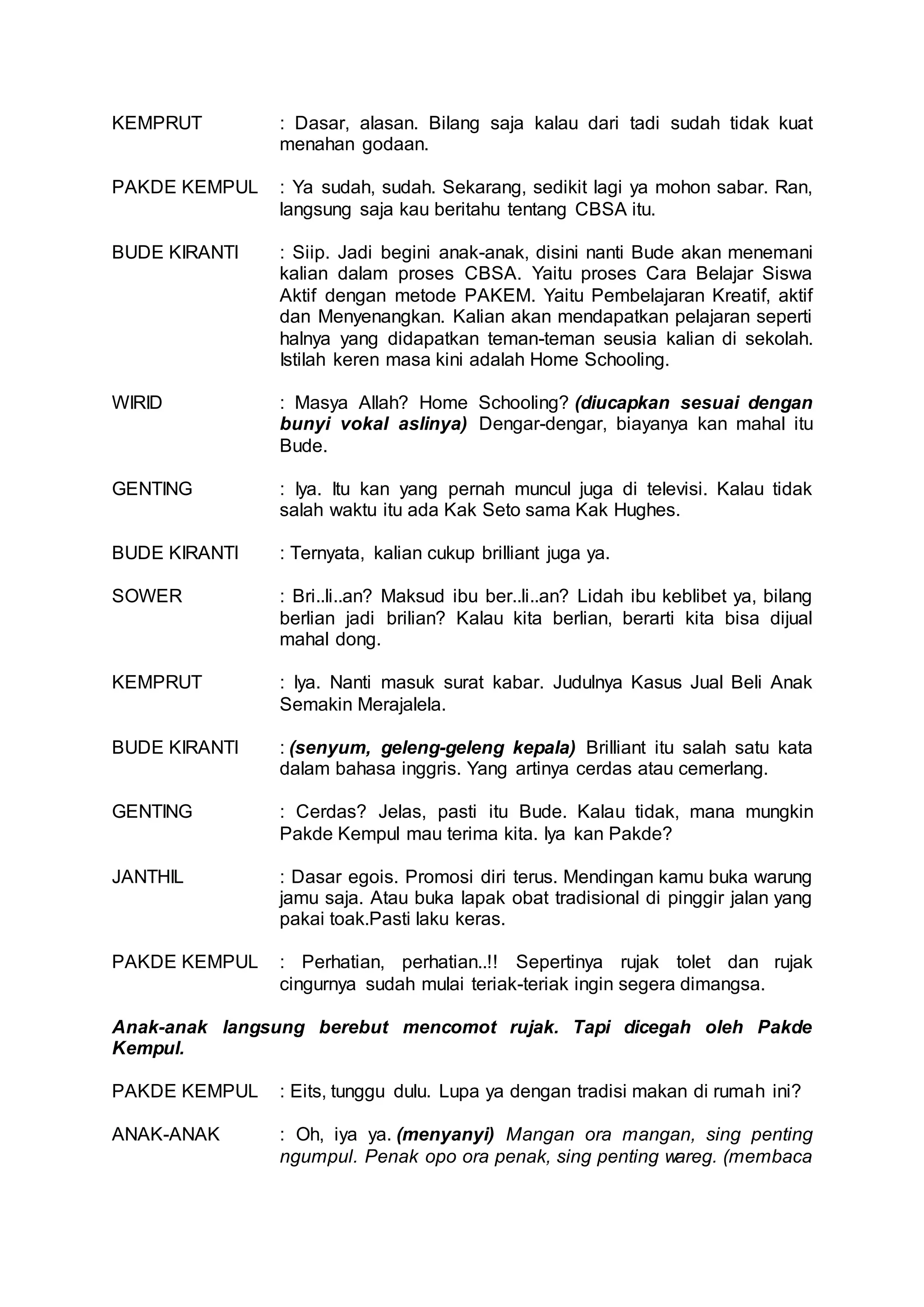 Drama dan pementasan drama | DOCX