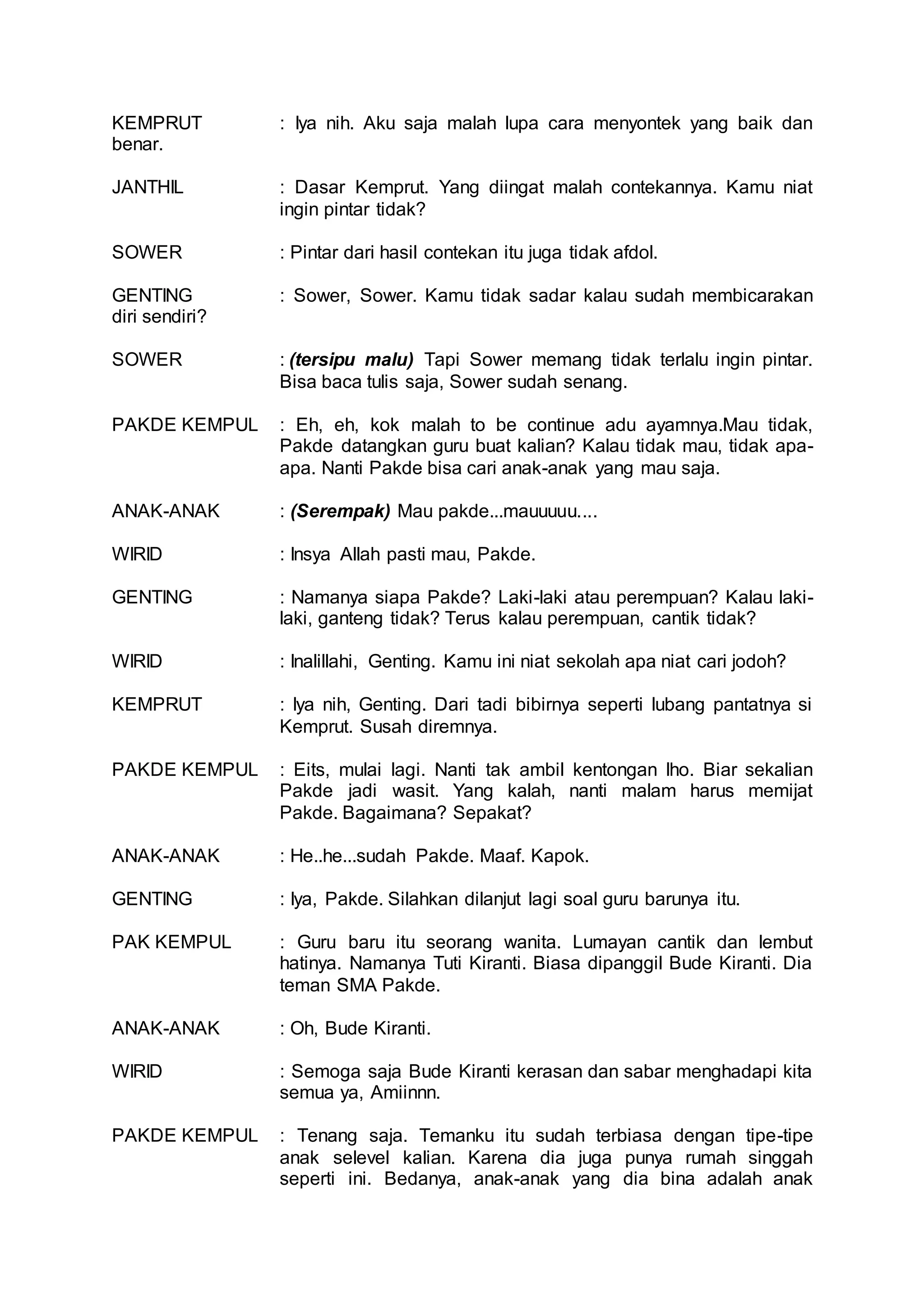 Drama dan pementasan drama | DOCX