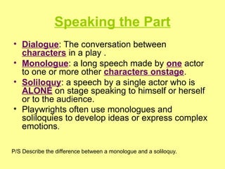 THE ELEMENTS OF DRAMA - THEATRE ELEMENTS.ppt