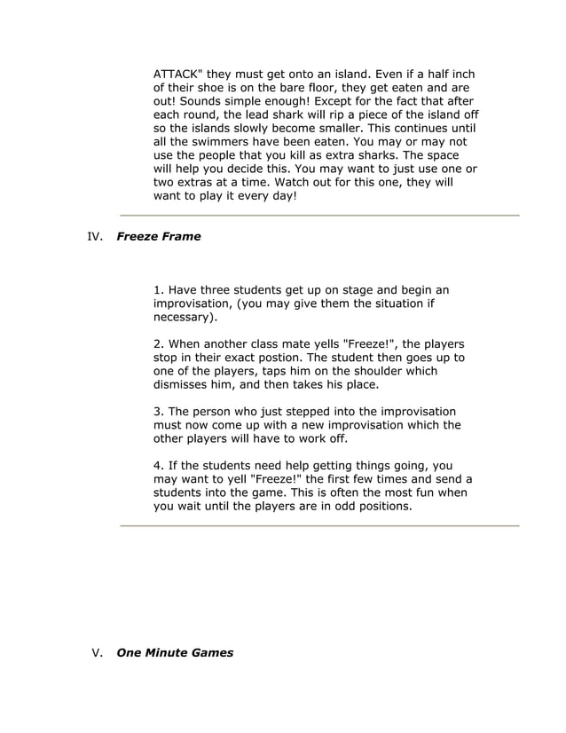 Drama exercises | PDF