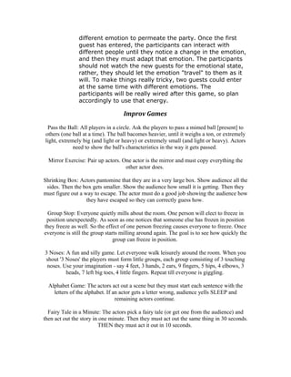 Drama exercises | DOC | Zoos & Aquariums | Attractions