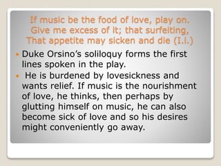 Desire and Love, Theme of Twelfth Night | PPTX