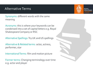 Information Literacy Award - Drama, Theatre & Dance | PPT