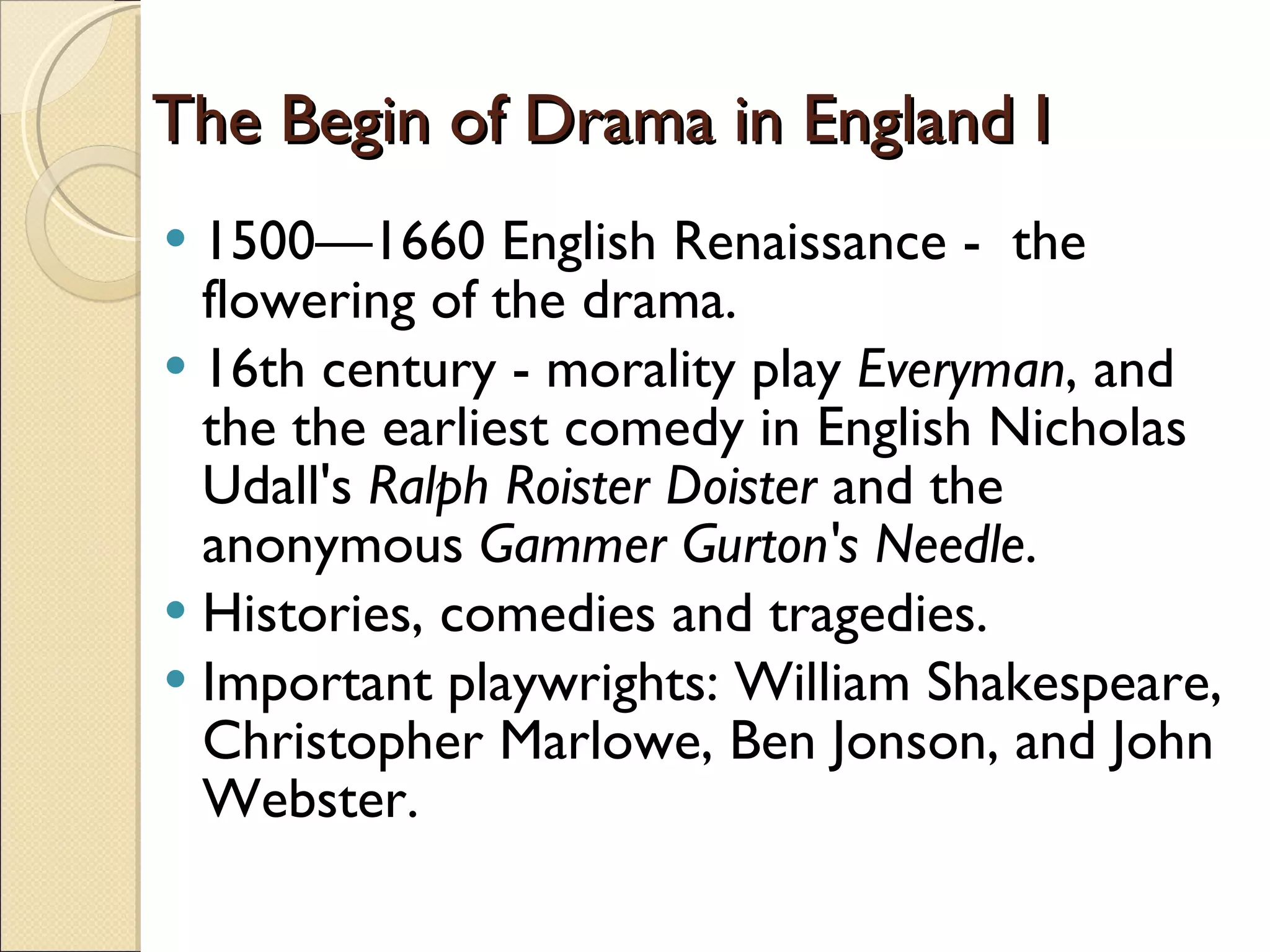 Drama In The 18th Century England | PPT