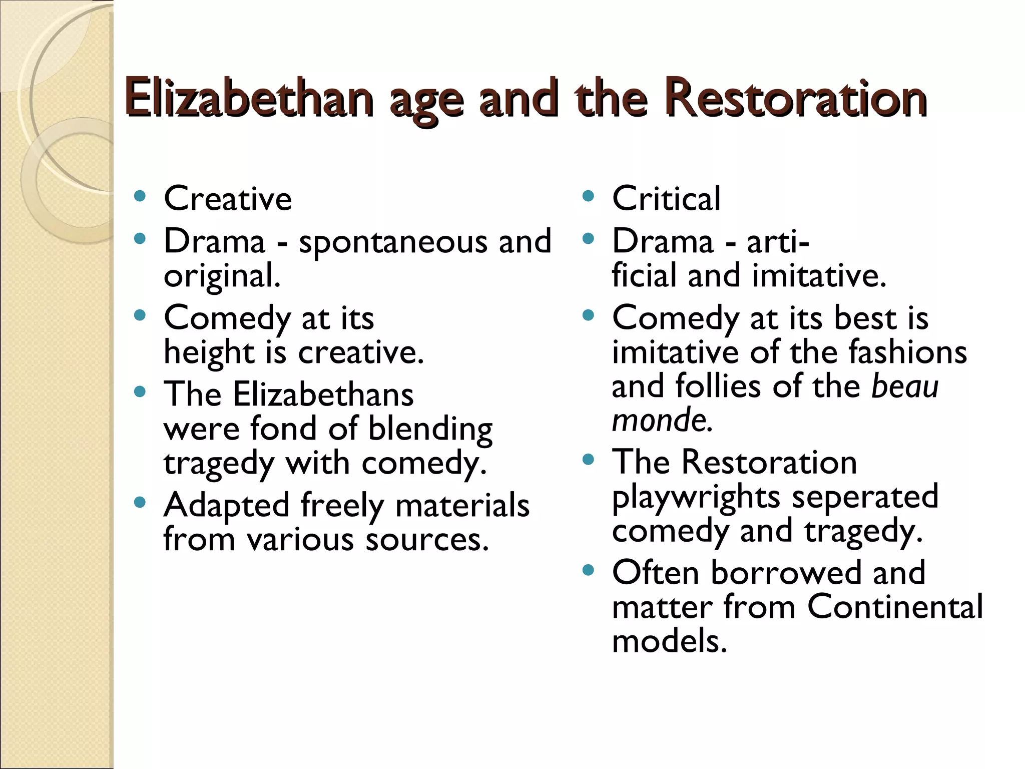 Drama In The 18th Century England | PPT