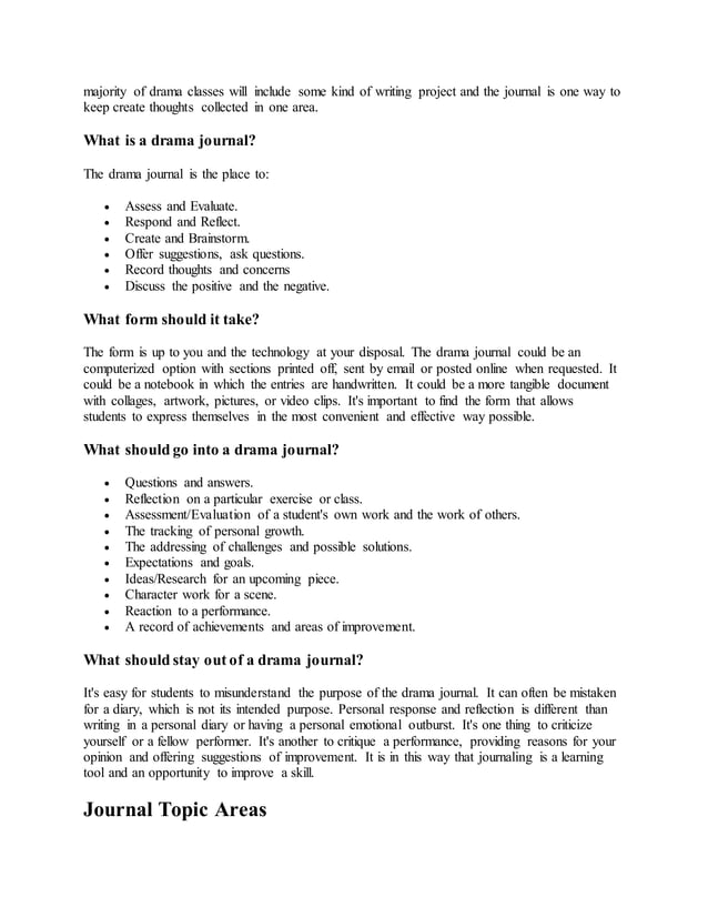 Drama journal | PDF