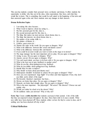 Drama journal | DOCX