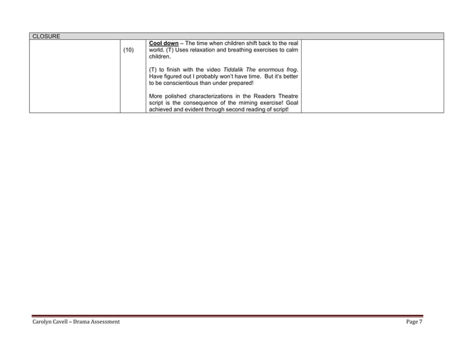 Drama lesson plan | DOCX