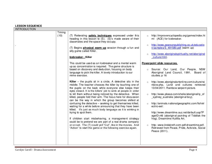 Drama lesson plan