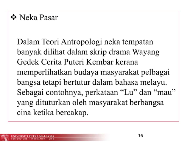 JENIS-JENIS NEKA BAHASA DALAM DRAMA MOHAMED GHOUSE NASURUDDIN BERDASARKAN TEORI ANTROPOLOGI | PPT