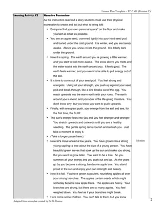 Drama movement lesson nov 18 13 | PDF