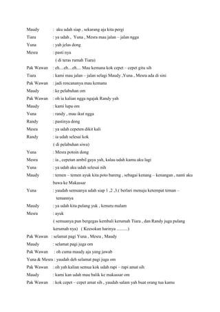 Drama persahabatan 6 orang | DOCX