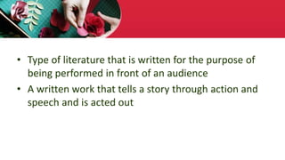 The Definition of Drama Introduction to Literature | PPTX