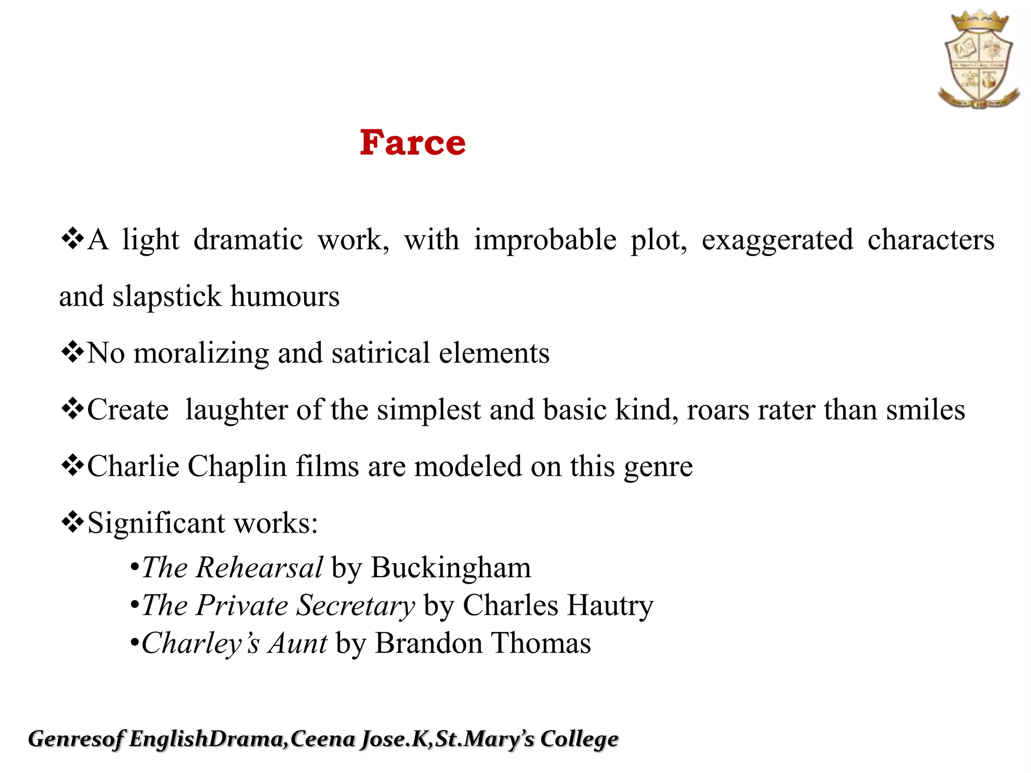 English:Genres of English Drama | PPTX