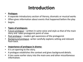 Prologue Examples