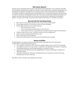 Drama techniques and activities 46 pages | DOC