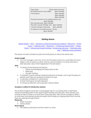 Drama techniques and activities 46 pages | DOC