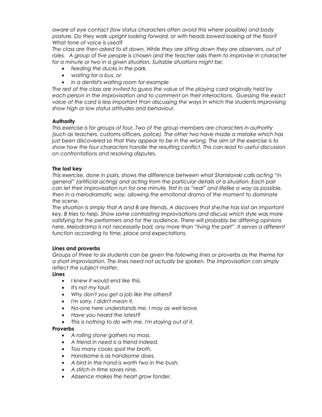 Drama techniques and activities 46 pages