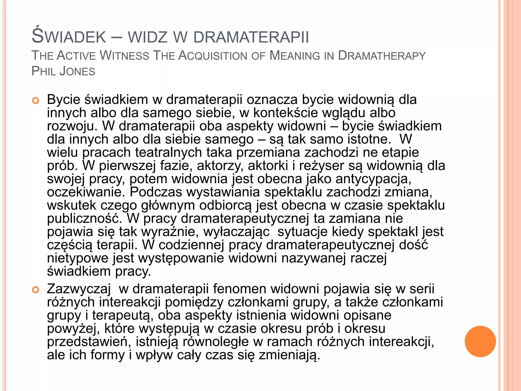 Dramaterapia w teorii i praktyce print | PPTX