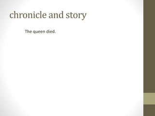 Chronicle, story; drama, theme, and plot: history | PPTX