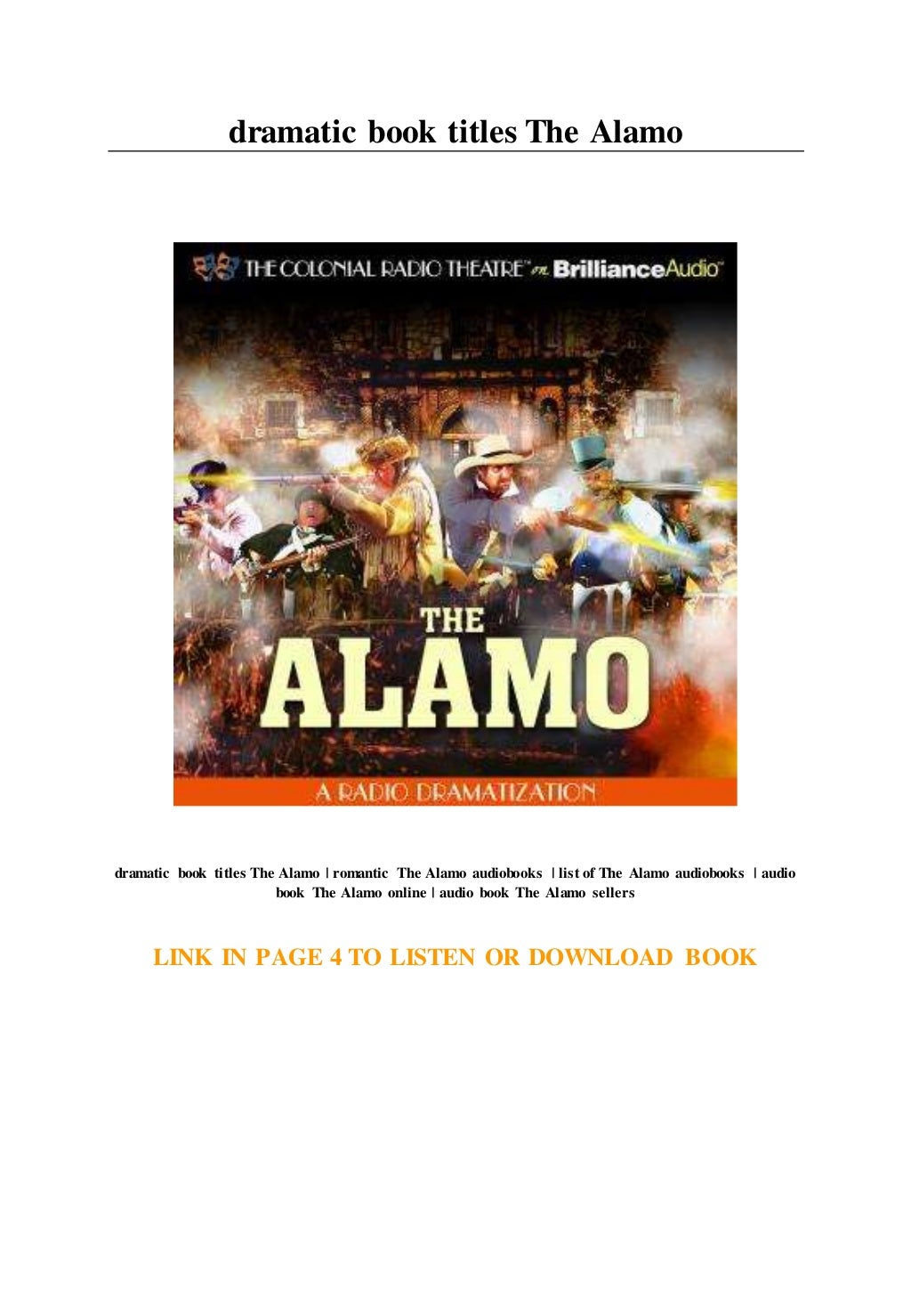 dramatic Book Titles The Alamo dramatic-book-titles-the-alamo