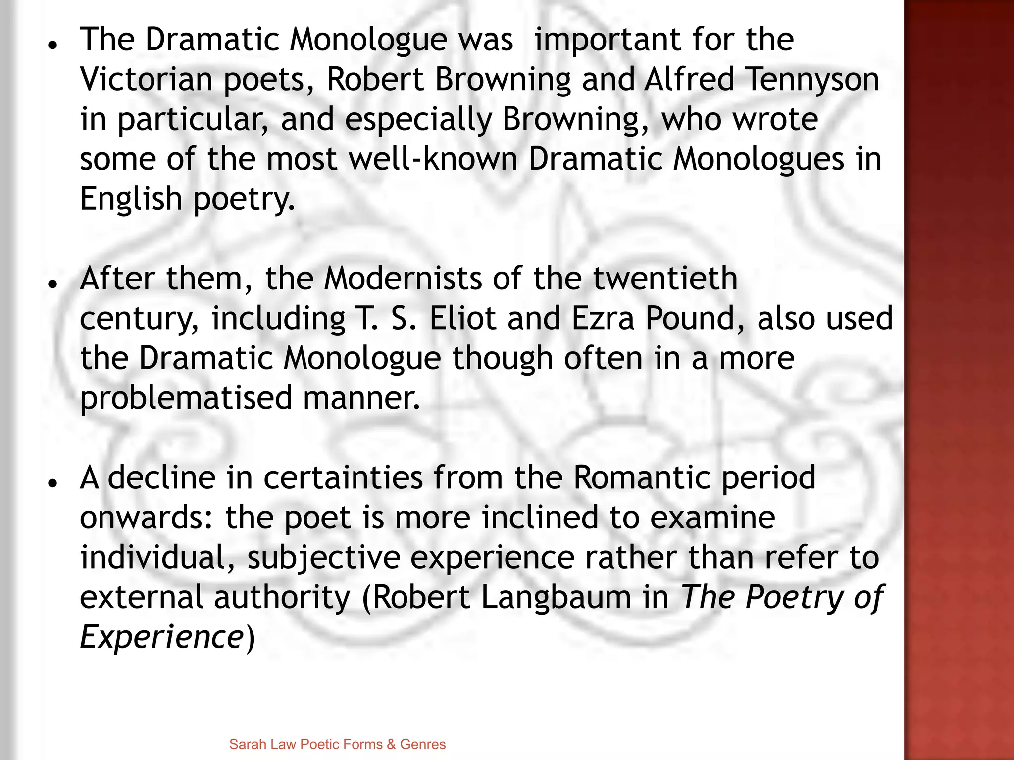 Dramatic monologue | PPTX