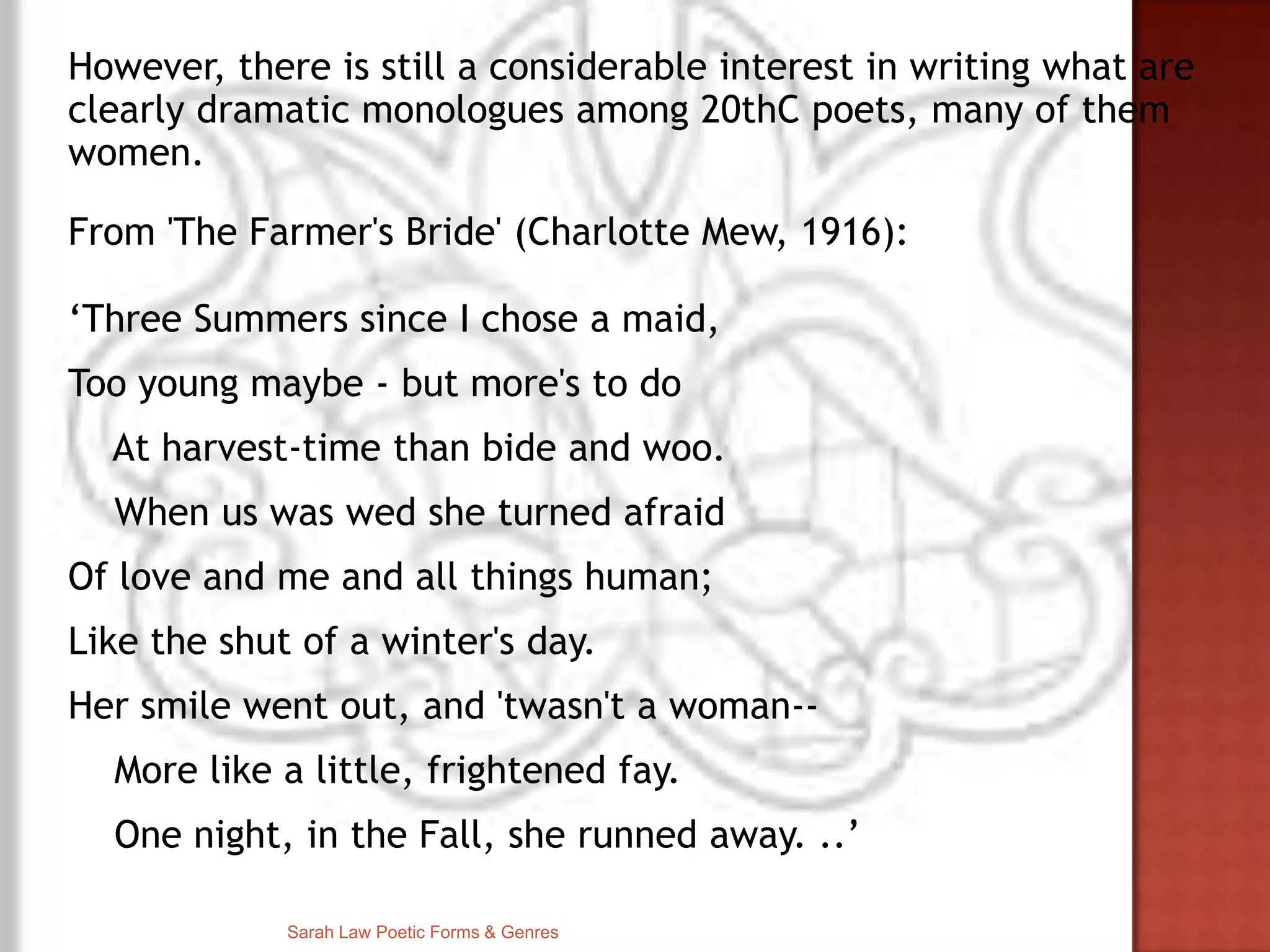 Dramatic monologue | PPTX