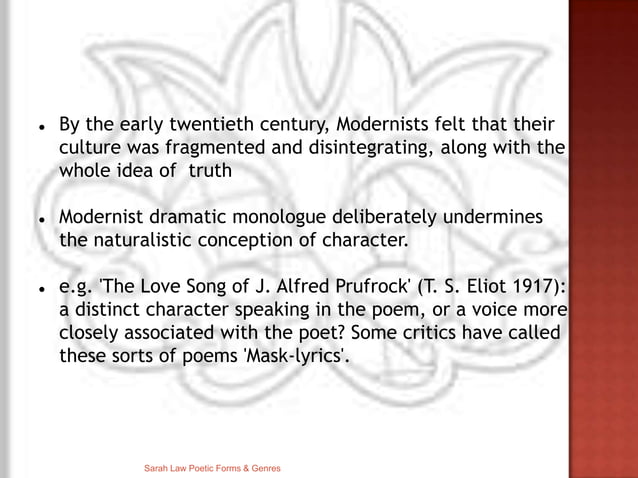 Dramatic monologue | PPTX | Genres