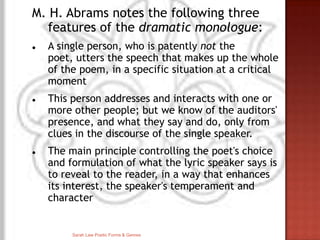 Dramatic Monologue Examples