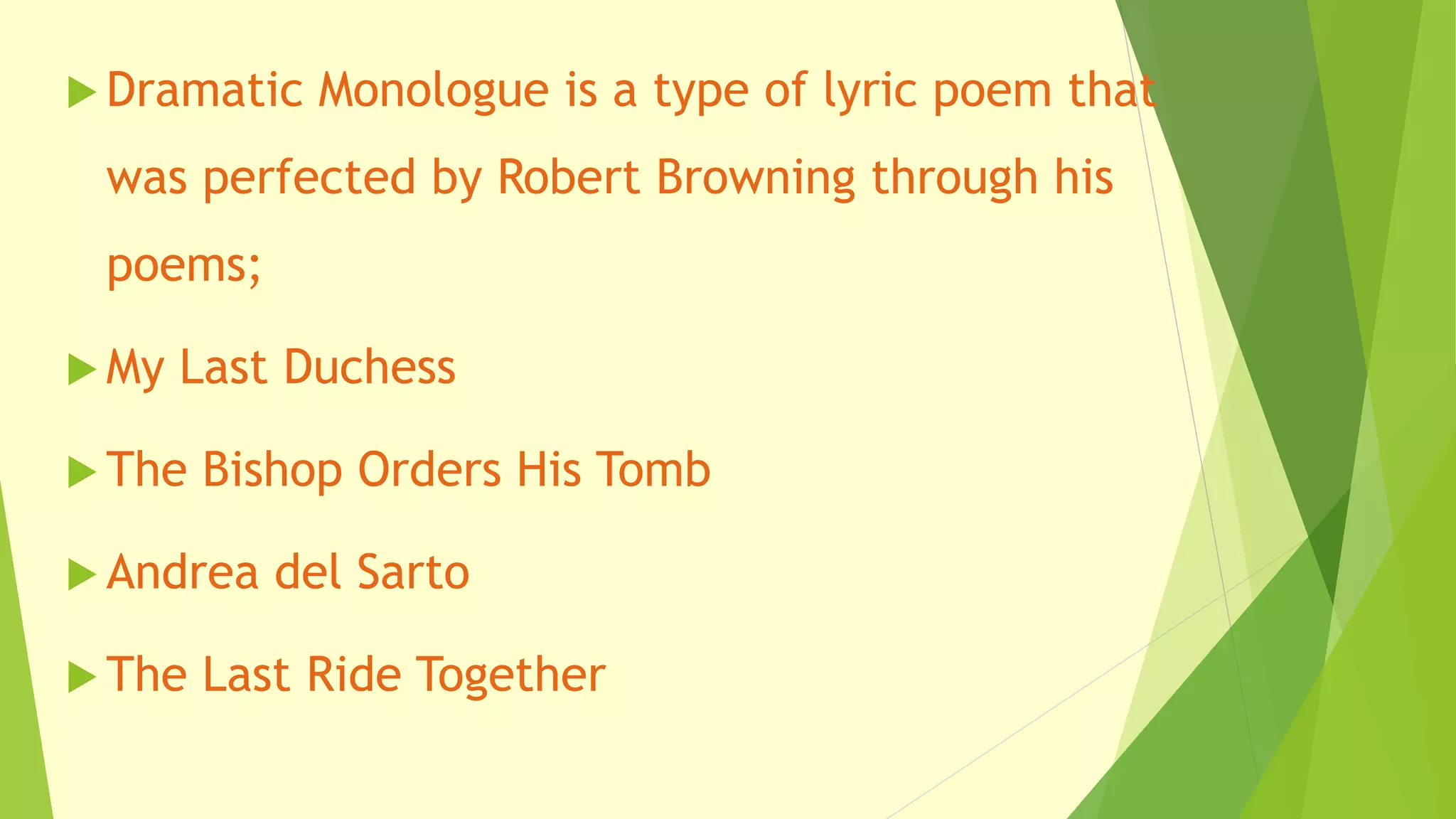 Dramatic monologue | PPTX