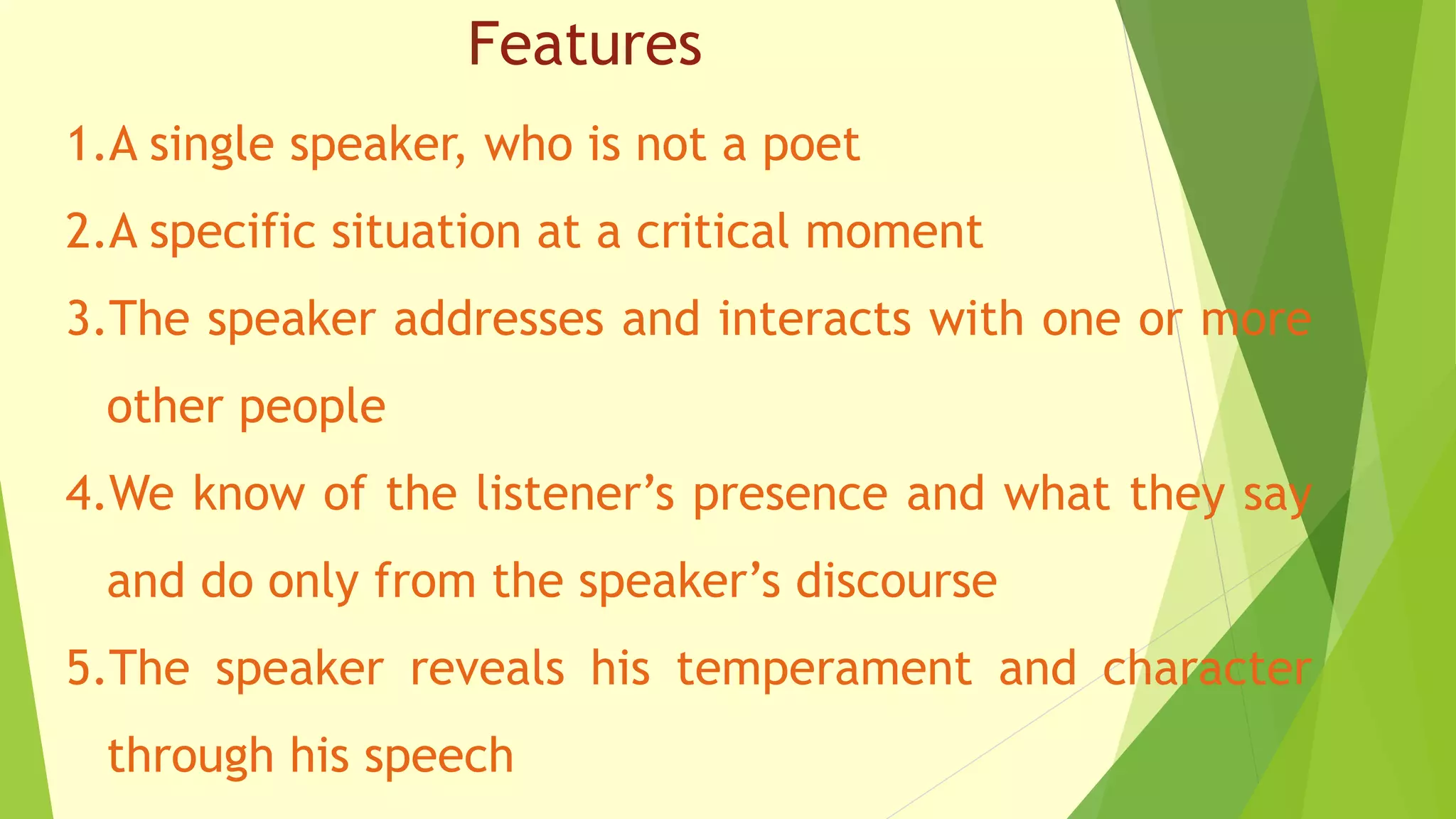 Dramatic monologue | PPTX