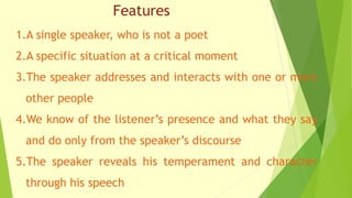 Dramatic monologue | PPTX