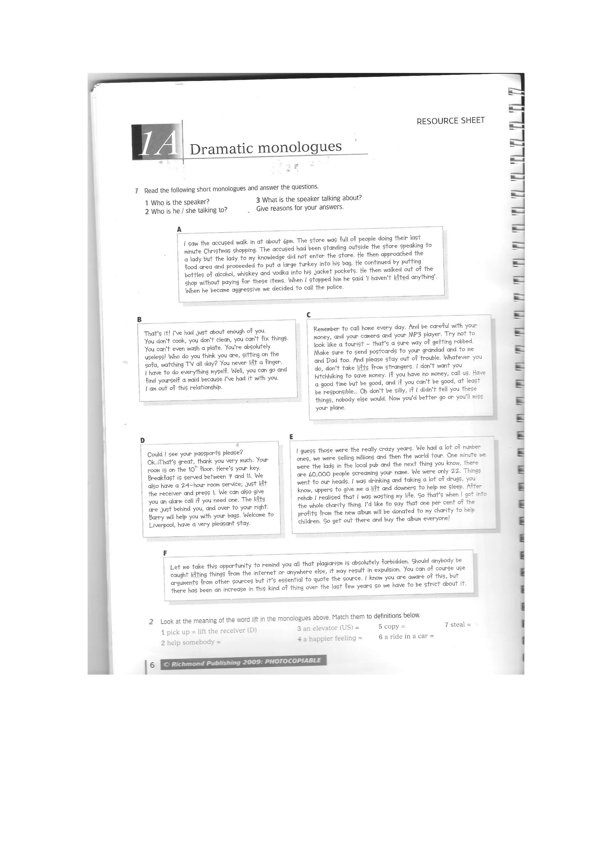 Dramatic Monologues | DOC