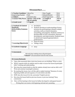 Dramatic play tpa | PDF