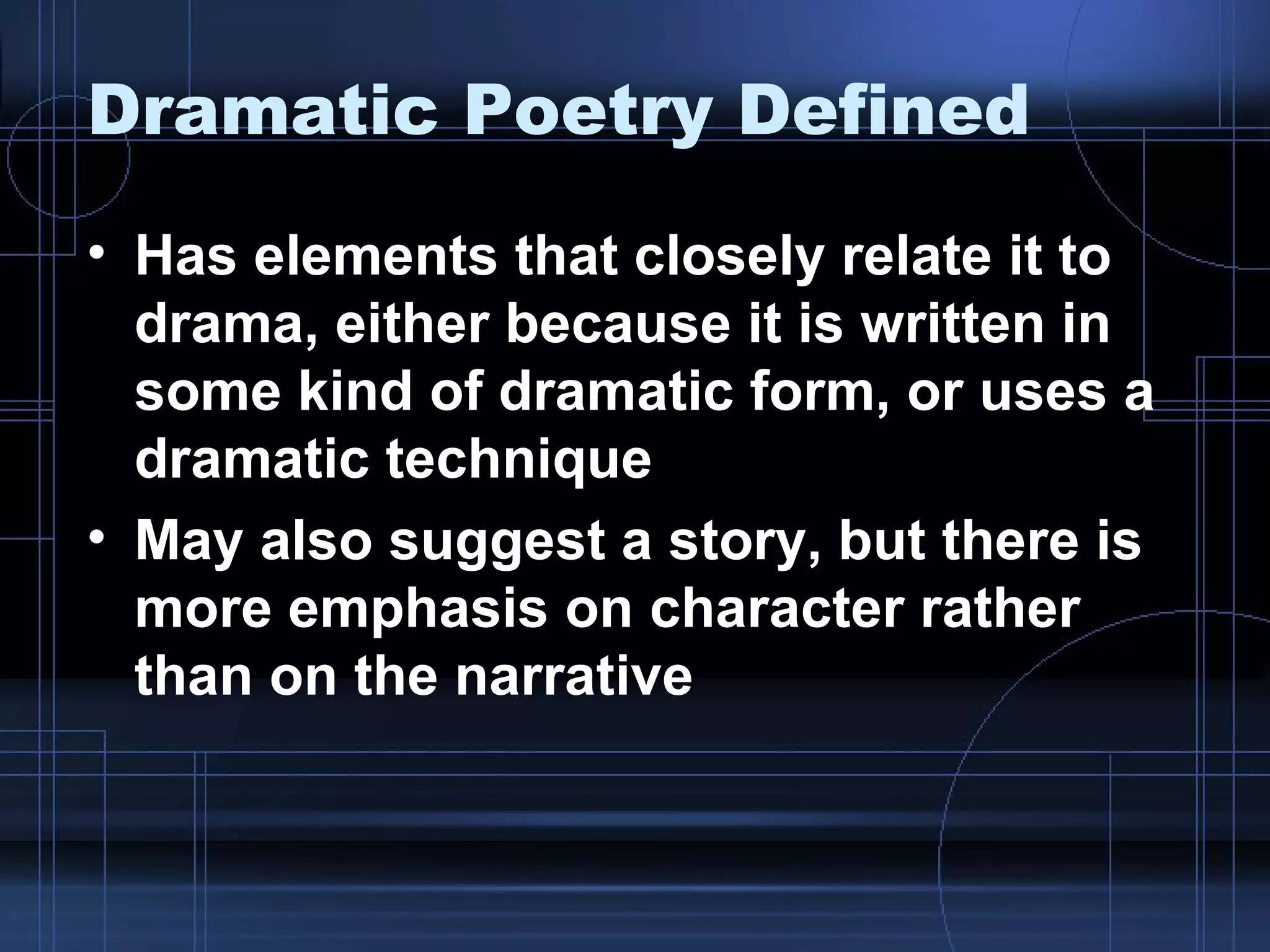 Dramatic poetry | PPT