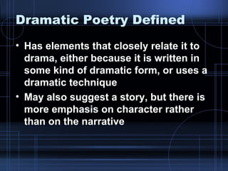 Dramatic poetry | PPT