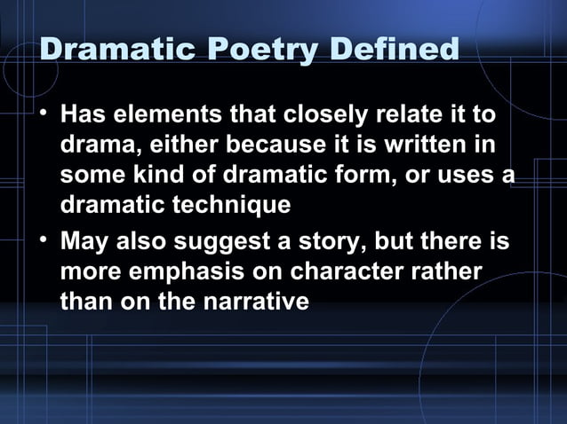Dramatic poetry | PPT