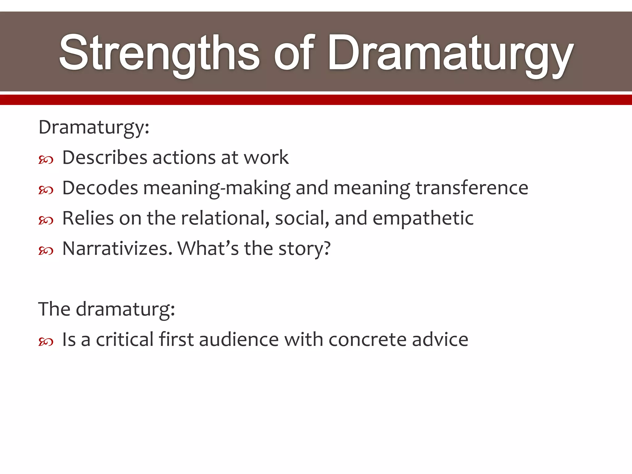 Dramaturgy as design | PPTX