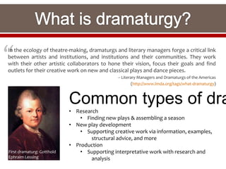 Dramaturgy as design | PPTX | Drama | Genres
