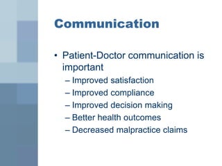 AETCOM PATIENT DOCTOR COMMUNICATION LECTURE. | PPT